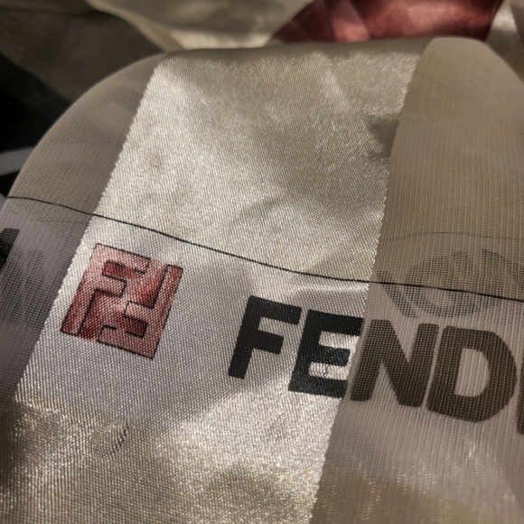Fendi | Accessories | Vintage Fendi Logo Silk Scarfwrap With Oversized ...